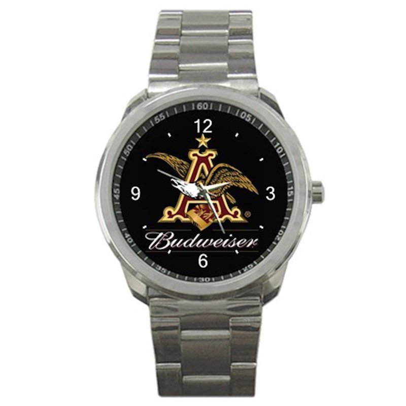 Budweiser Eagle Beer Logo Unisex Sport Metal Watch