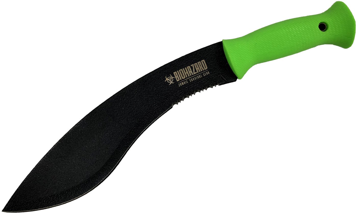Wartech Zombie Killer Jungle Kukri Machete Knife Full Tang Hi-Vis Green ...