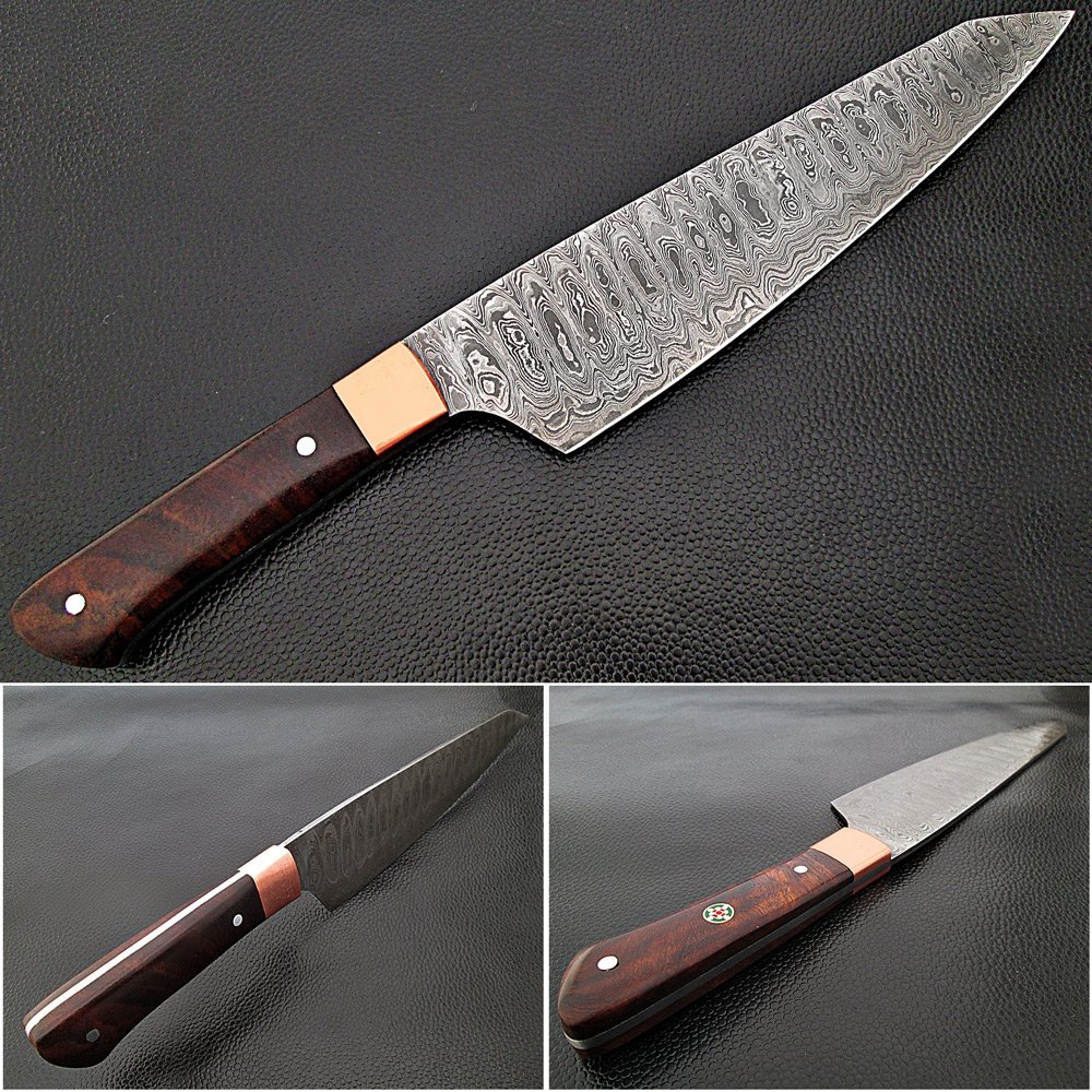 Cocobolo Wood Grip Santoku Forged Chef Knife Damascus 1095 HC Steel by ...
