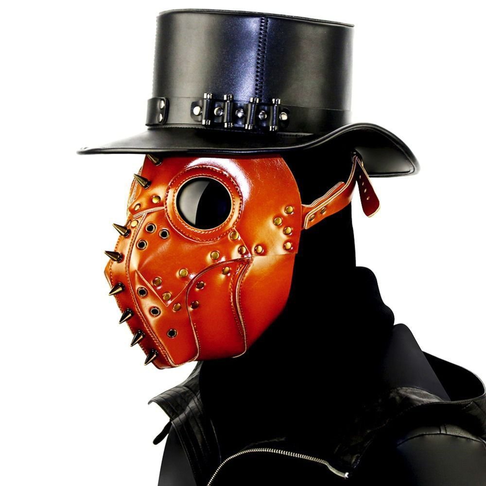 Halloween Devil Ghost Face Mask Leather Grimace Cosplay Steampunk ...