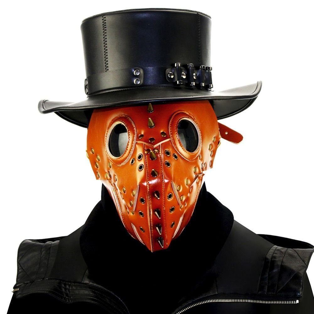 Halloween Devil Ghost Face Mask Leather Grimace Cosplay Steampunk ...
