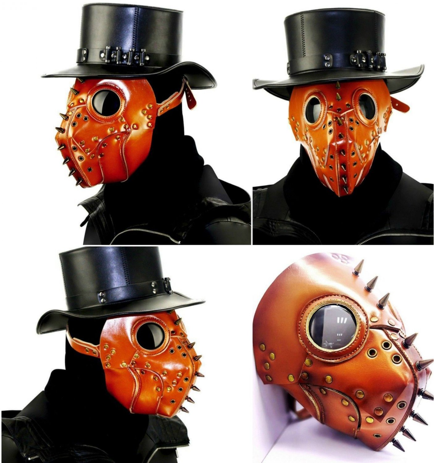 Halloween Devil Ghost Face Mask Leather Grimace Cosplay Steampunk ...