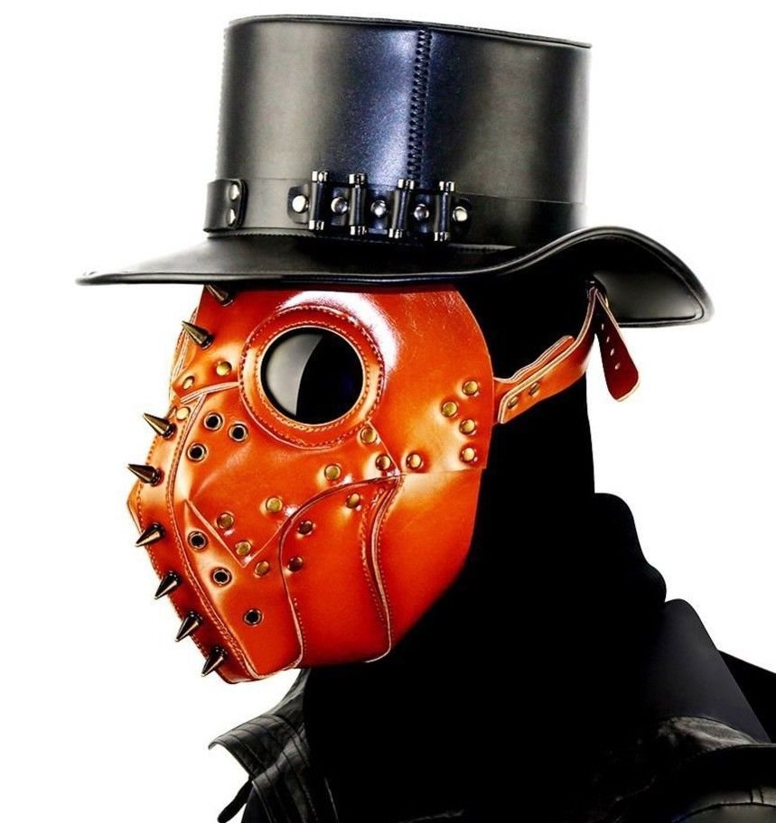 Halloween Devil Ghost Face Mask Leather Grimace Cosplay Steampunk ...