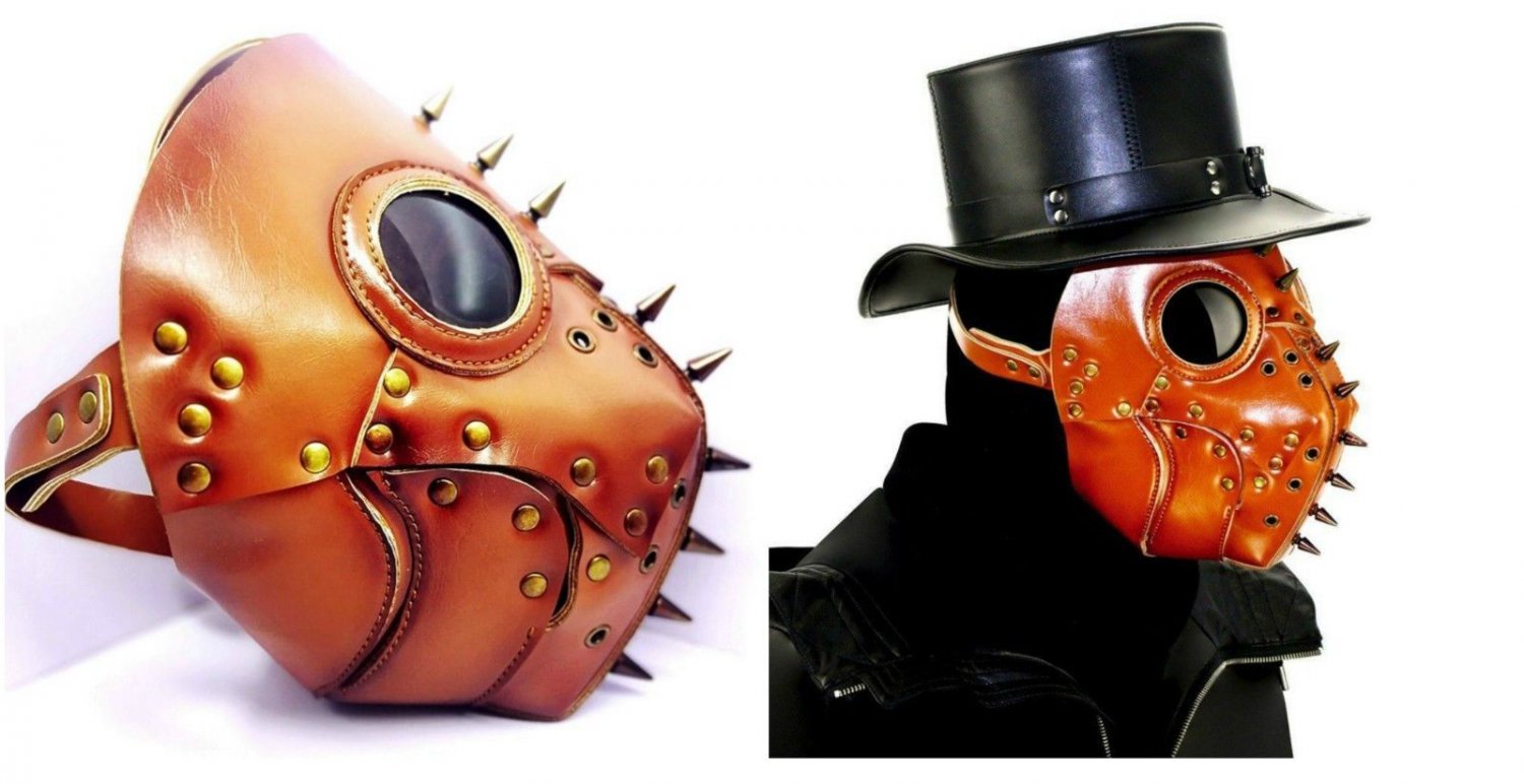 Halloween Devil Ghost Face Mask Leather Grimace Cosplay Steampunk ...