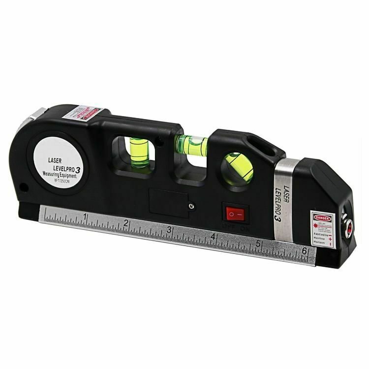 Measure Tape Bubbles Ruler Laser Level Horizon Vertical Multipurpose ...