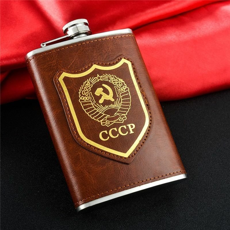 Pocket Hip Flask Bottle CCCP Soviet Union Stainless Steel Russia ...
