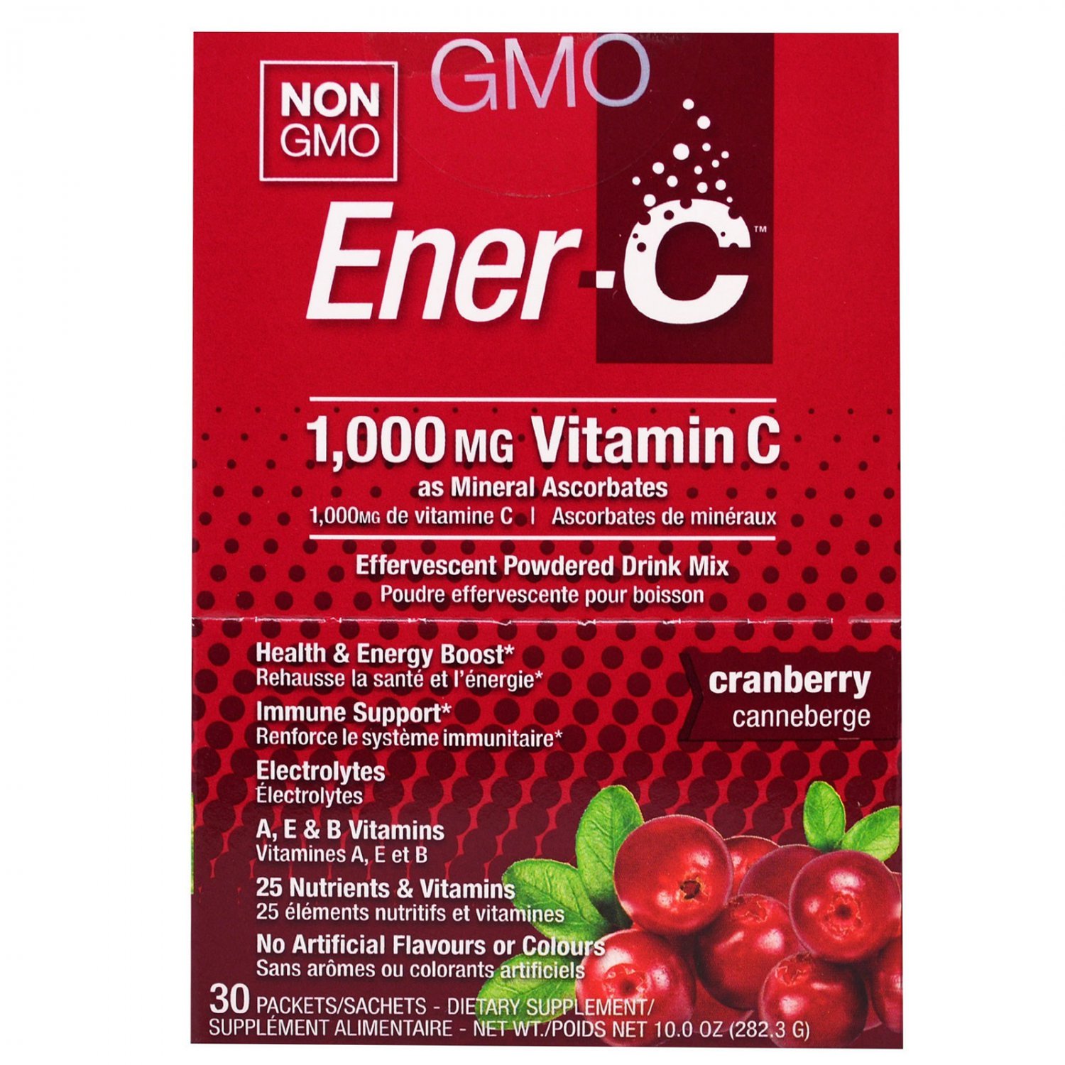 Ener-C 1000 mg Vitamin C Multivitamin Drink Mix Cranberry 30 ct