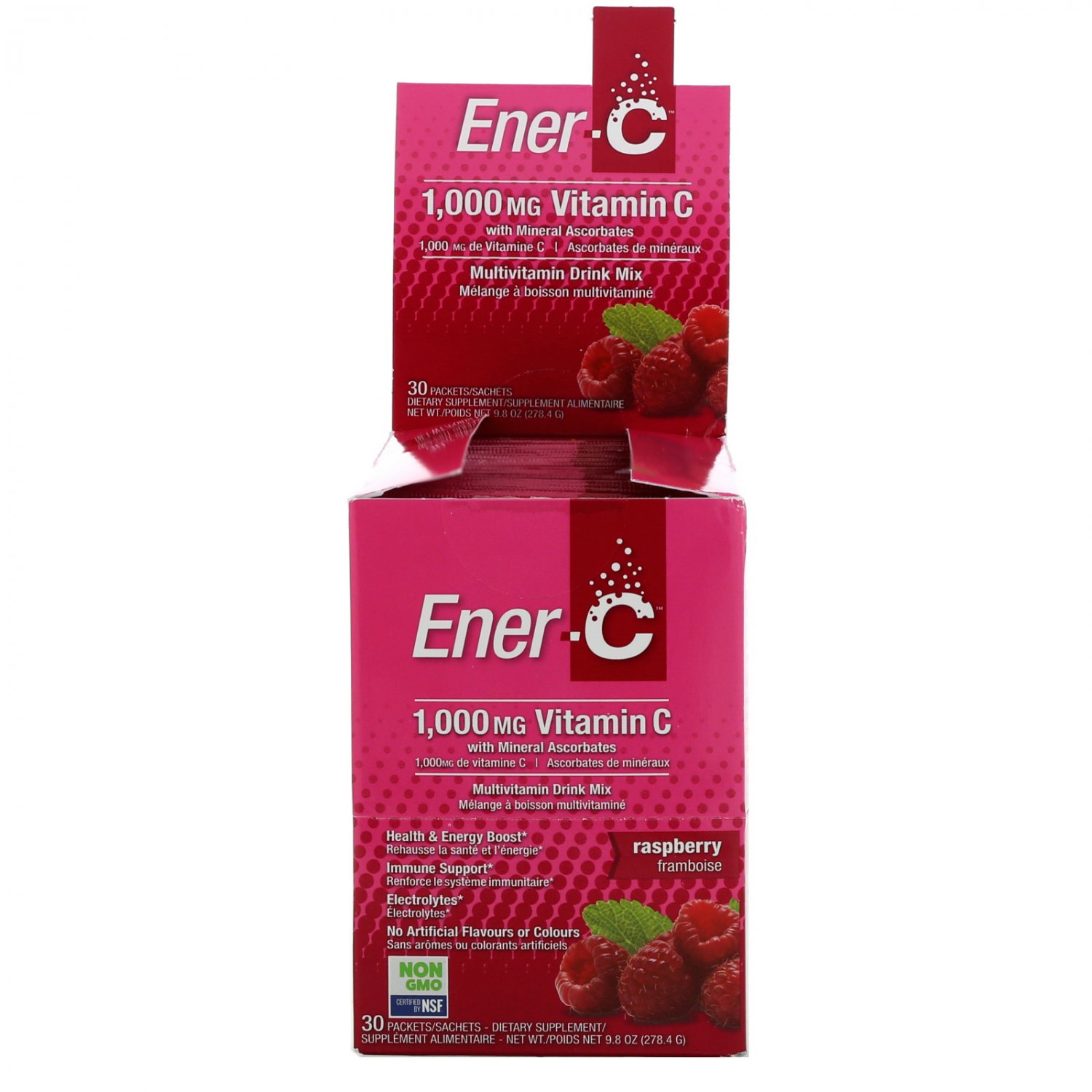 Ener-C 1000 mg Vitamin C Multivitamin Drink Mix Raspberry 30 ct