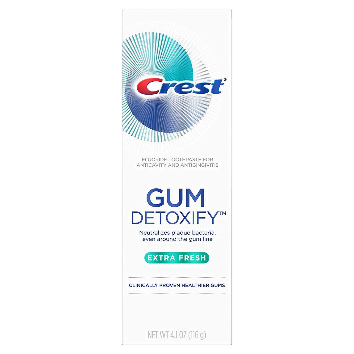 Crest Gum Detoxify Extra Fresh Fluoride Toothpaste for Anticavity and ...