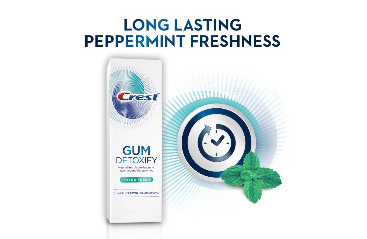 Crest Gum Detoxify Extra Fresh Fluoride Toothpaste for Anticavity and ...