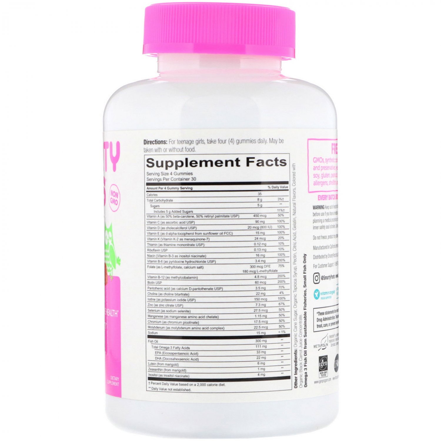 Smarty Pants Teen Girl Formula Gummy Multivitamins, 120 Gummies, EXP 04 ...