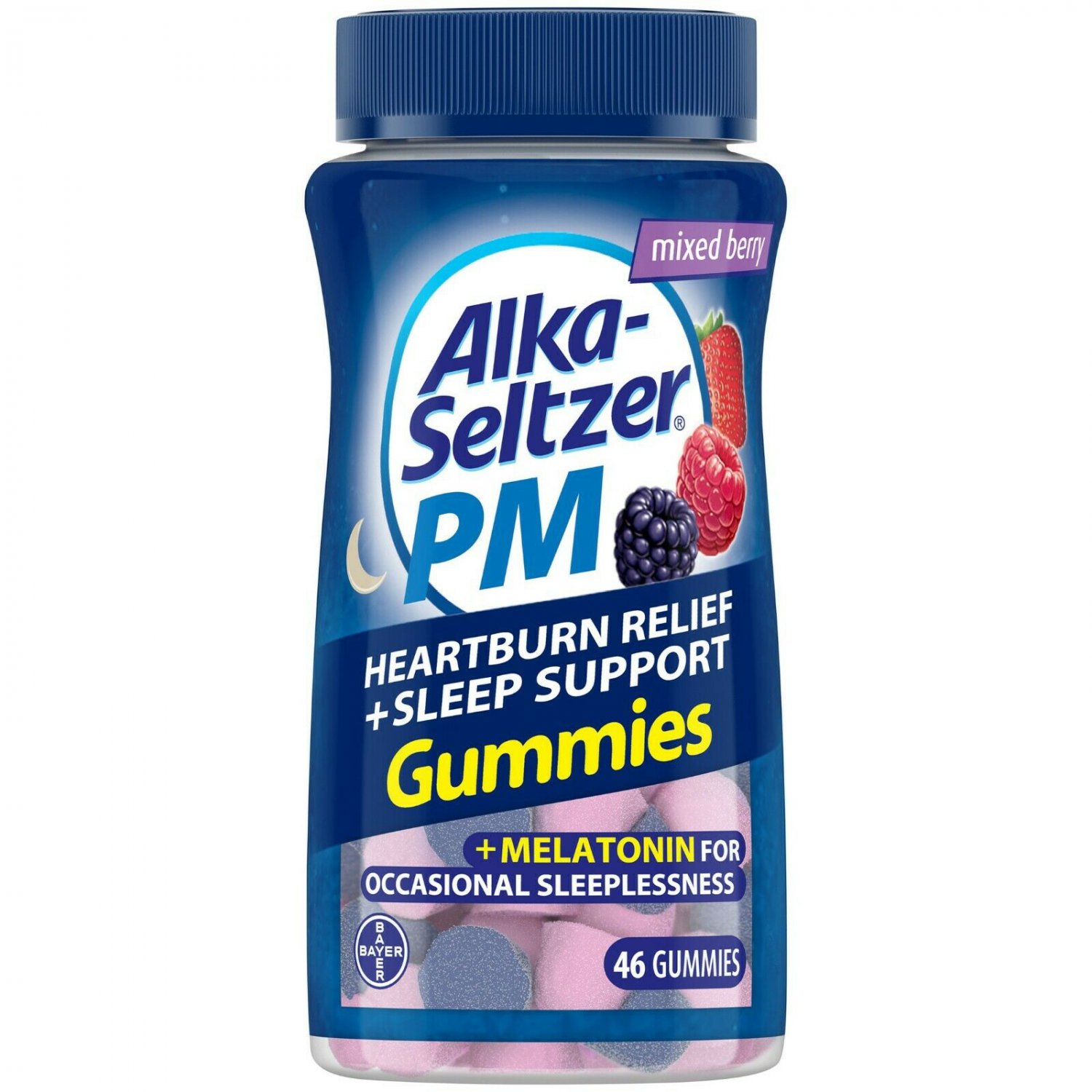 Alka Seltzer PM Heartburn Relief and Sleep Support Gummies, Mixed Berry ...