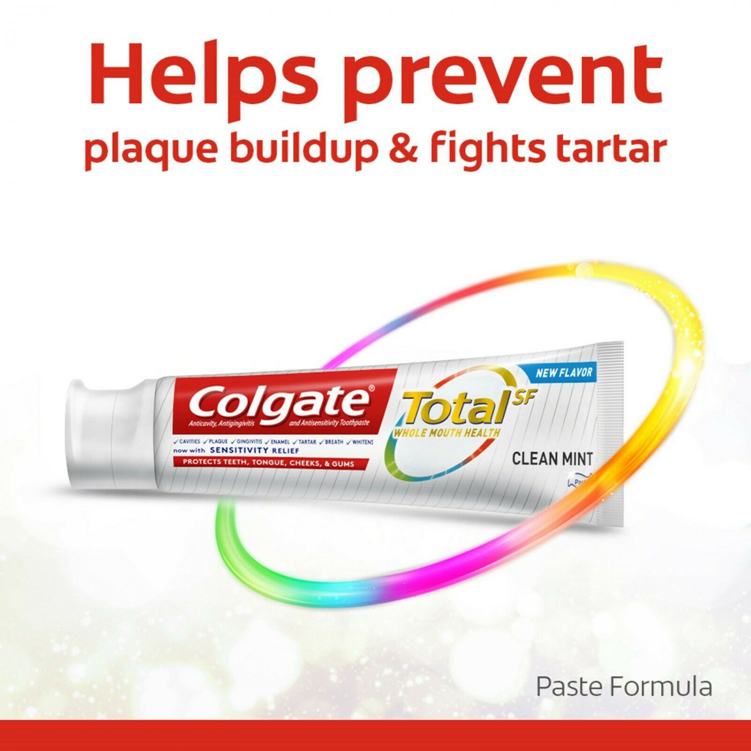 Colgate Total SF Toothpaste, 4.8 oz (136 g), Clean Mint Paste, 2 PACK ...
