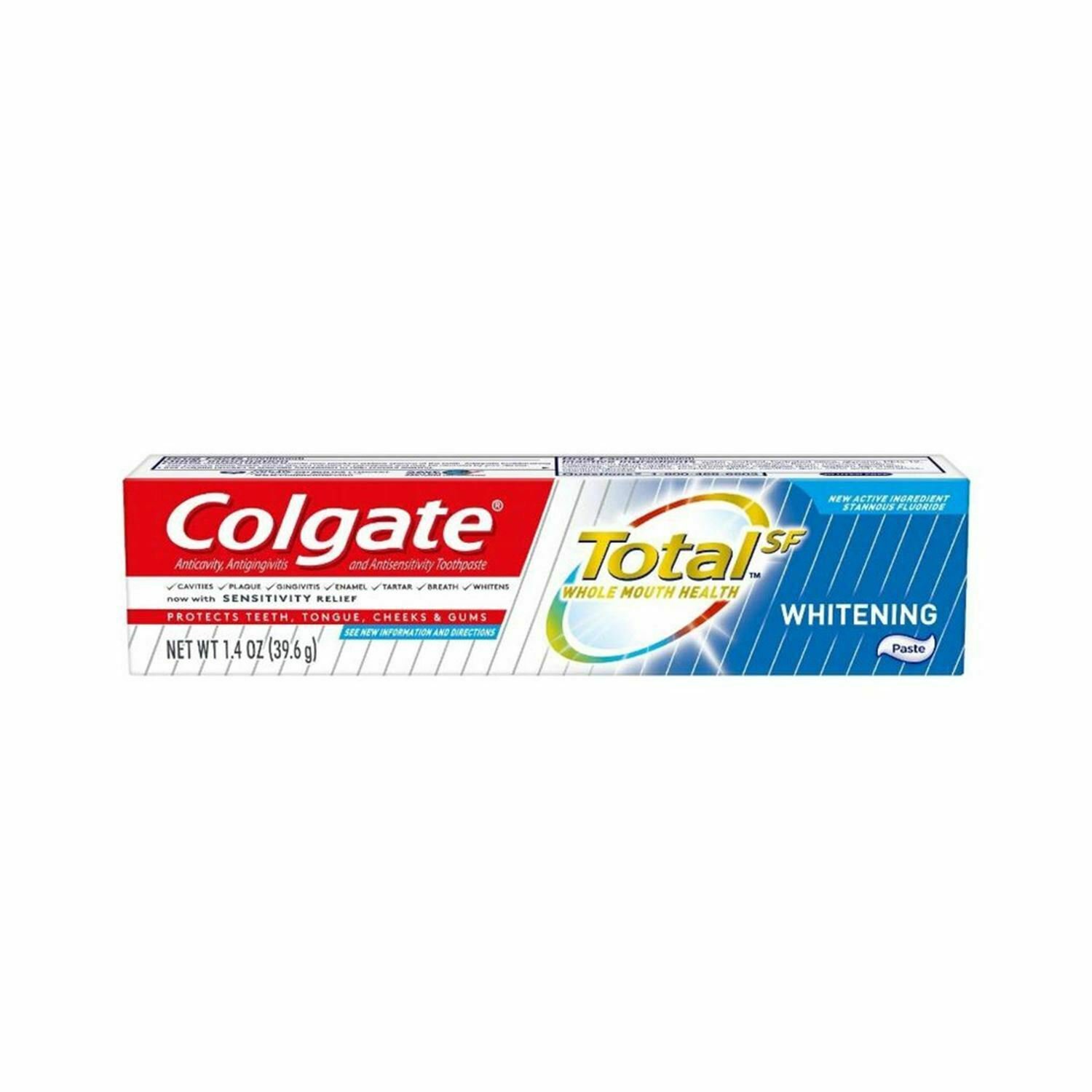Colgate Total SF Toothpaste, Whitening Paste, 1.4 oz (39.6 g)