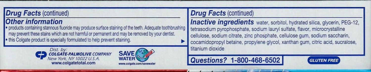 Colgate Total SF Toothpaste, Whitening Paste, 1.4 oz (39.6 g)