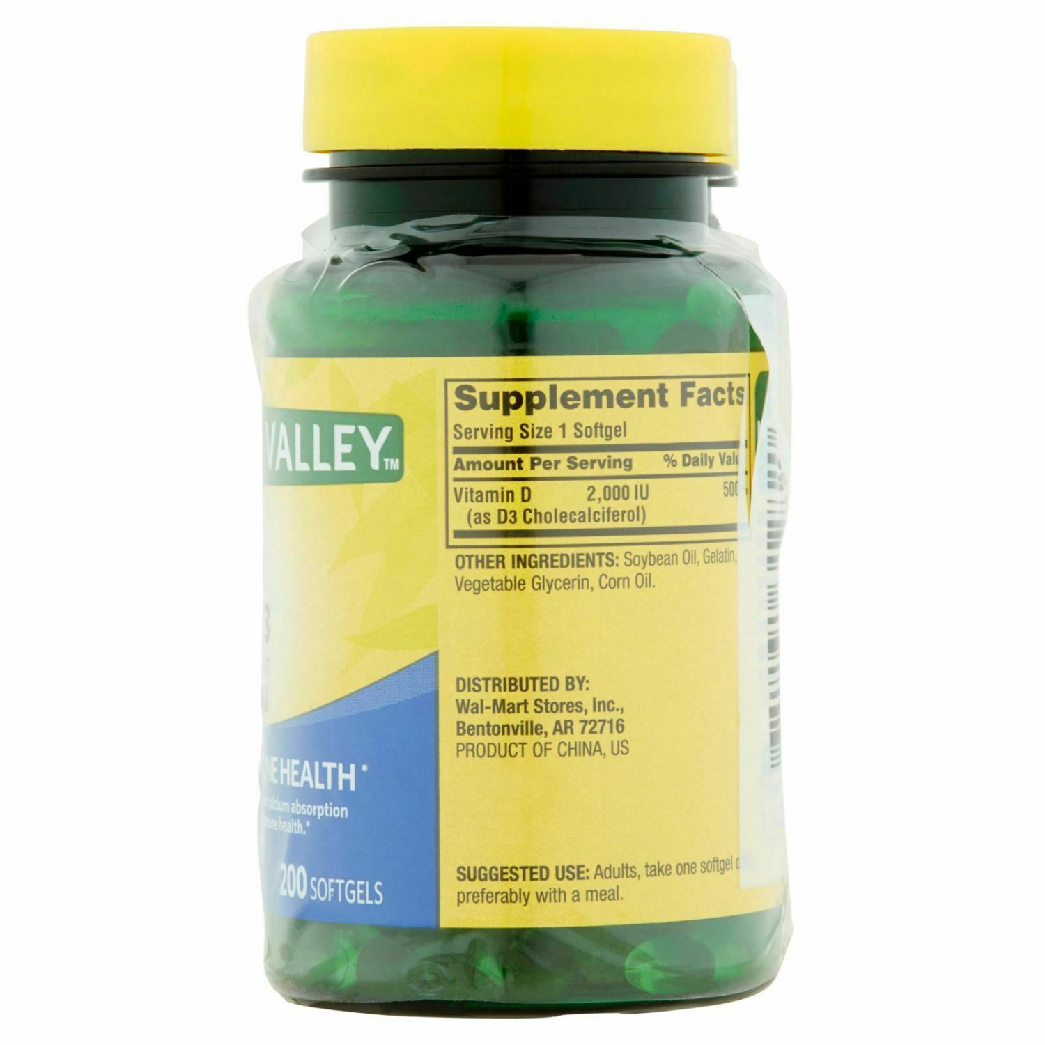 Spring Valley Vitamin D3 50 mcg (2000 IU), 400 Softgels
