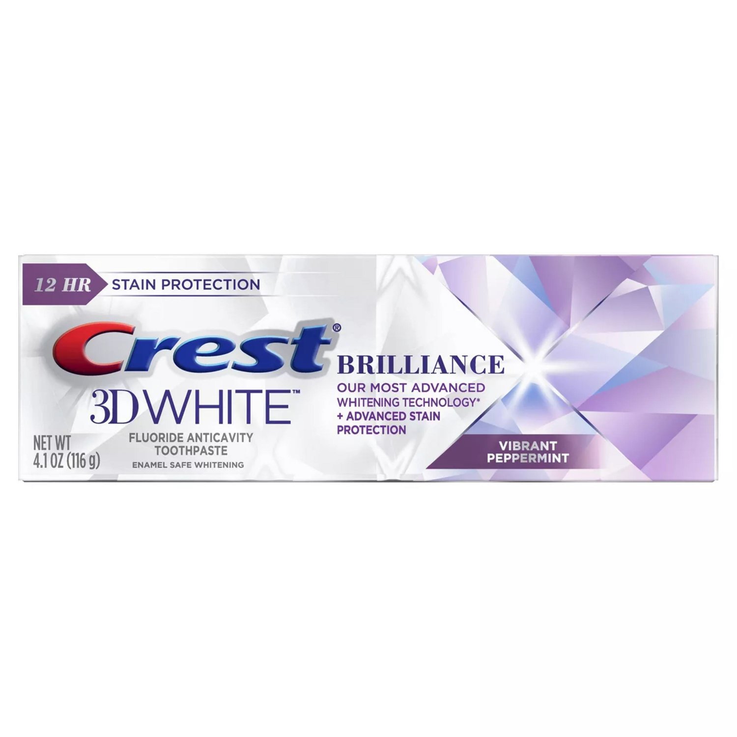 Crest 3D White Brilliance Toothpaste, Vibrant Peppermint, 4.1 Oz/116 g