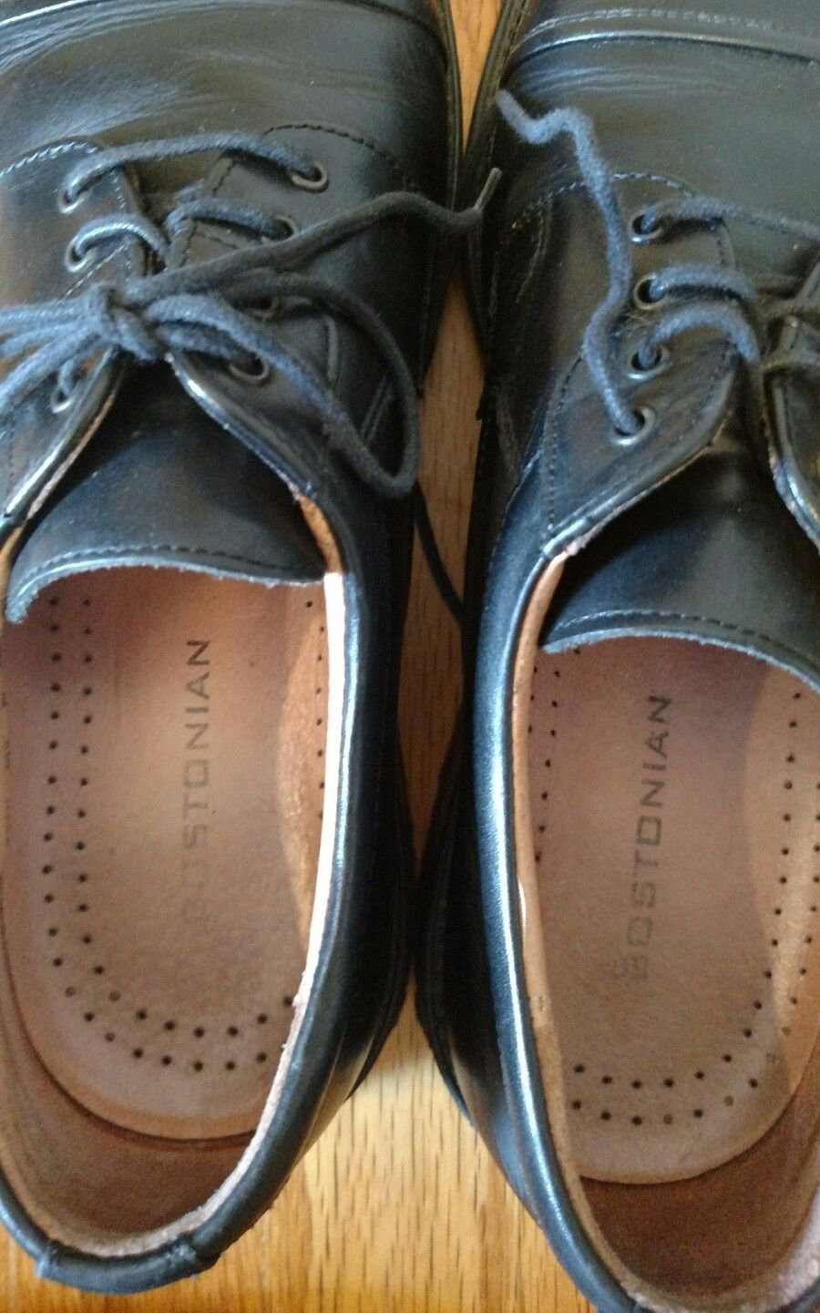 BOSTONIAN STRADA SIZE 10.5 M LACE UP ITALIAN BLACK LEATHER OXFORDS MEN ...