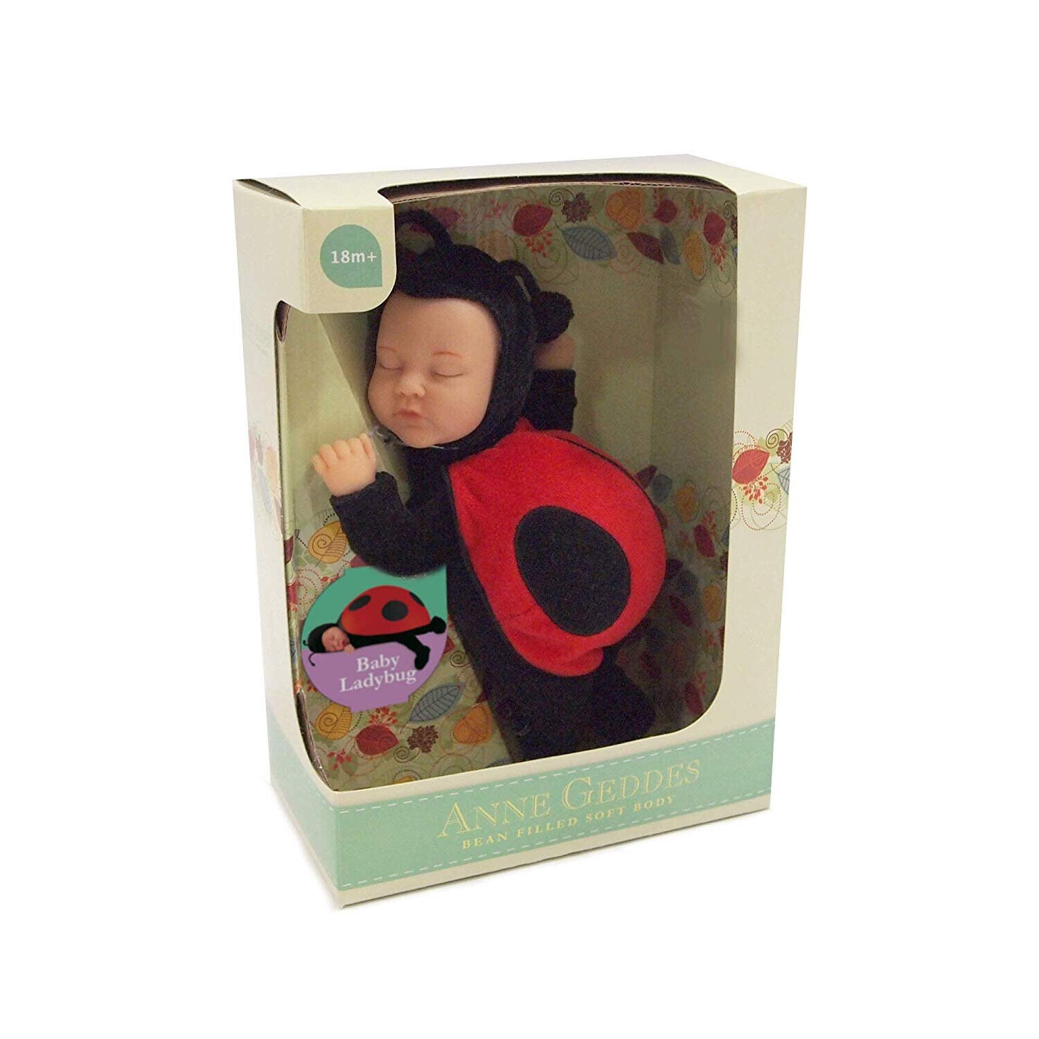 Anne Geddes 9 inch Baby Ladybug Doll - Bean Filled Soft Body Collection