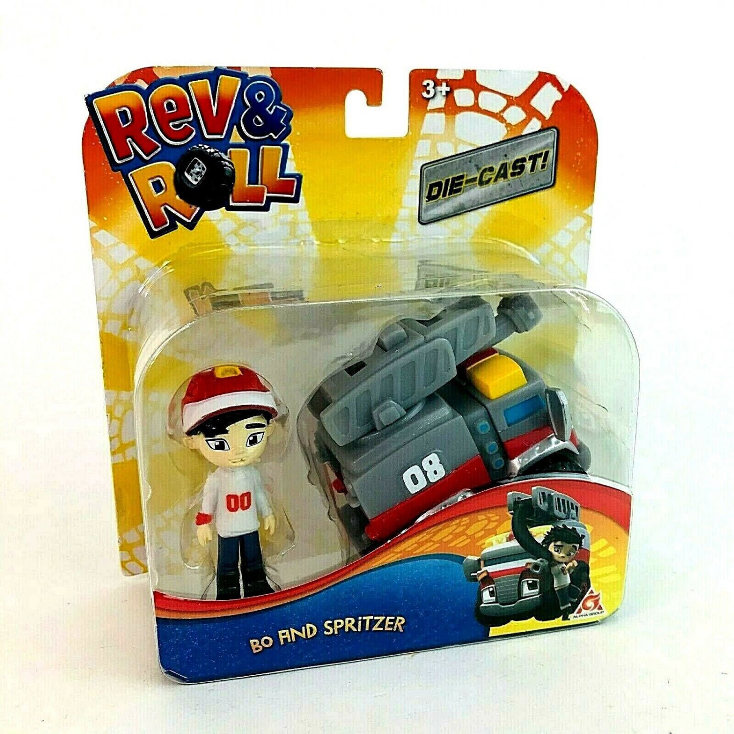 REV & ROLL - Die Cast Toy Vehicle with Bo Figure - BO and Spritzer
