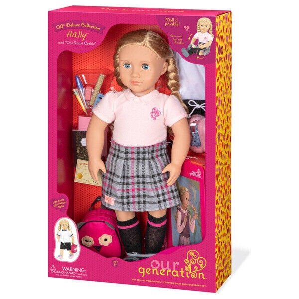 Our Generation Luxury Posable School Doll & Book Hally