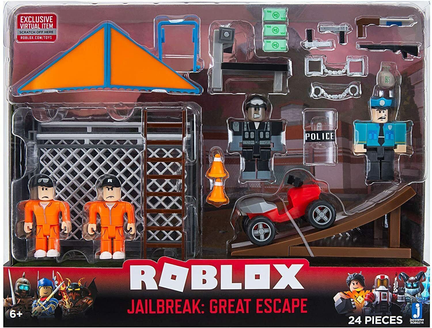 Roblox Jailbreak Great Escape Exclusive Virtual Items 24 Pieces Playset