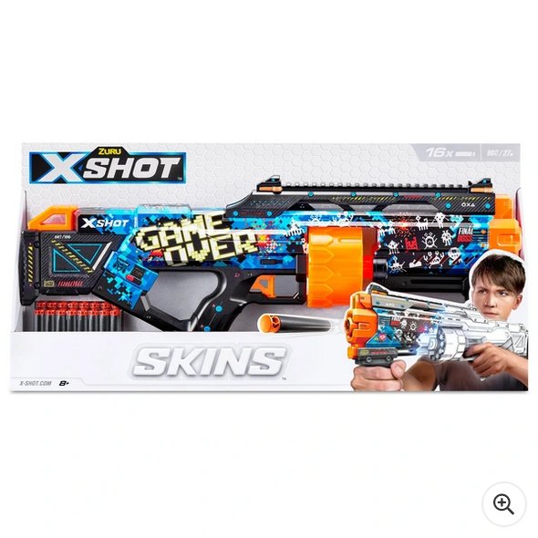 X-Shot Skins Ultimate Support Blaster Darts - Game Over By Zuru