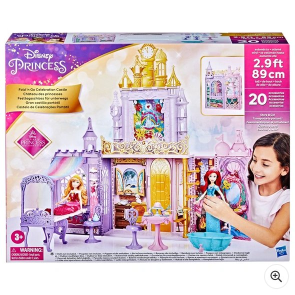 Disney Princess Foldable 'N Go Celebration Castle Playset with 20 ...