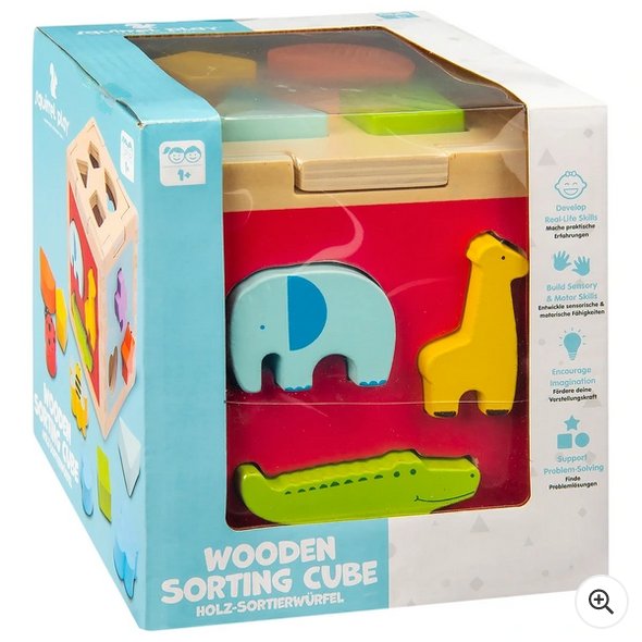 Squirrel Wooden Sorting Cube Game