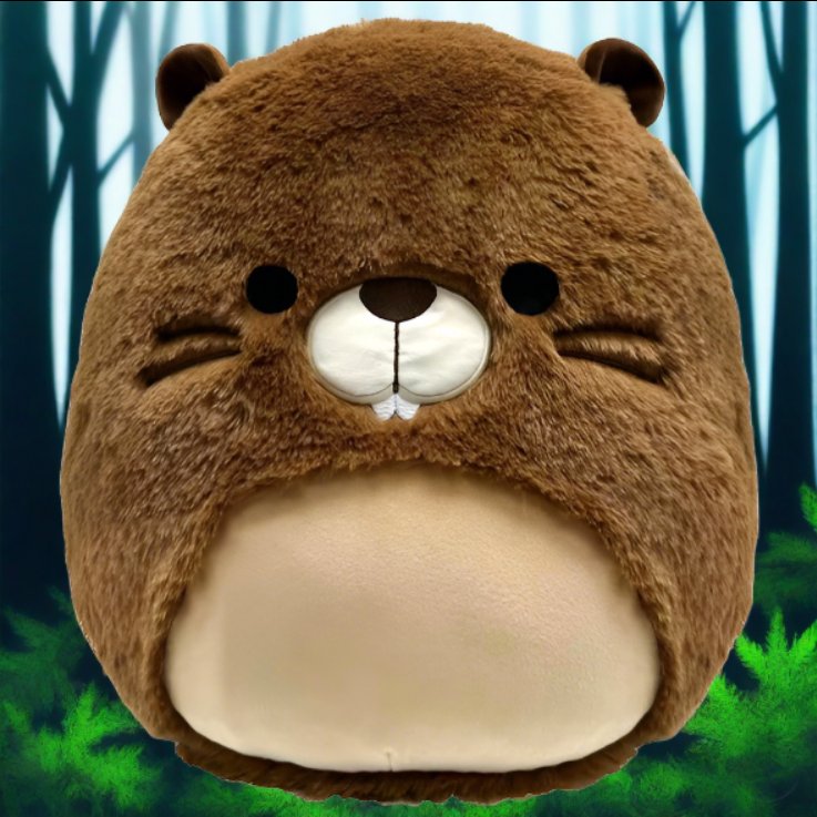 Squishmallows 30cm Chip the Beaver Fuzz-a-Mallow Soft Toy