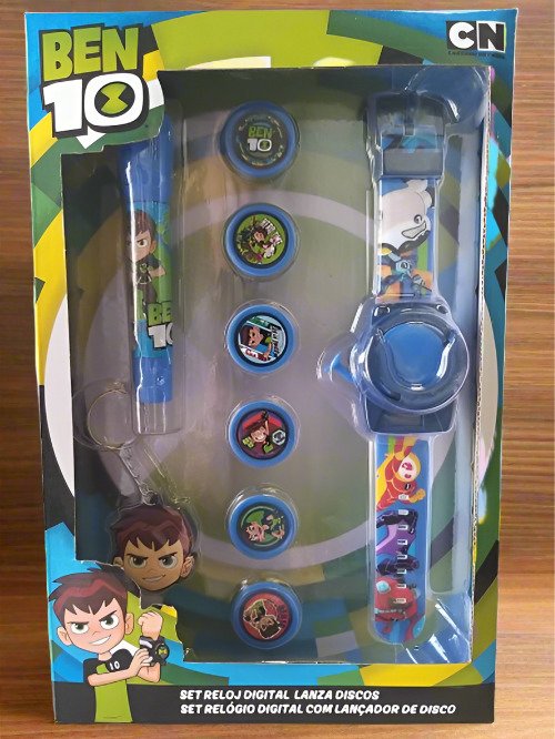 Ben 10 Set Watch 6 Discs Flashlight and Keychain