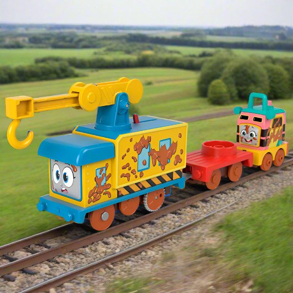 Thomas Tank Engine Muddy Fix 'Em Up Friends Carly & Sandy Motorized ...