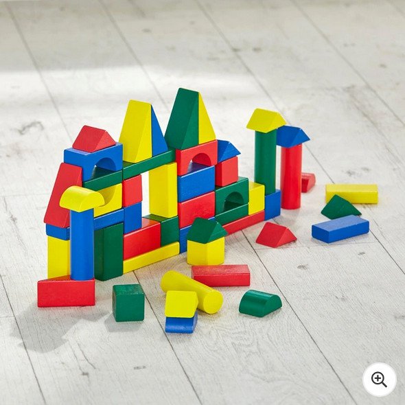 Squirrel Play 50-Piece Wooden Building Blocks for Kids