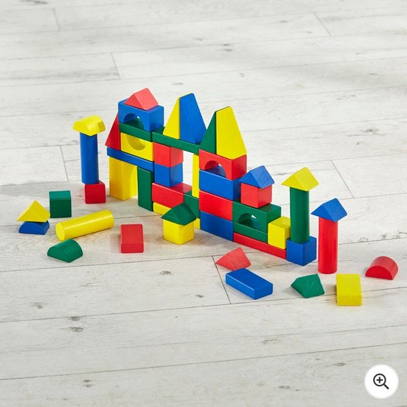Squirrel Play 50-Piece Wooden Building Blocks for Kids