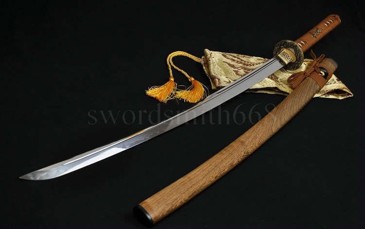 Clay Tempered UNOKUBI-ZUKURI Blade Hualee Saya JAPANESE SAMURAI SWORD ...