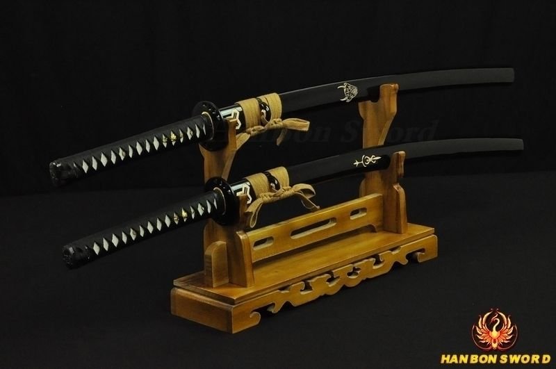 KILL BILL SWORDS SET (BILL+ BRIDE SWORDS) FOLDED STEEL CLAY TEMPERED BLADE