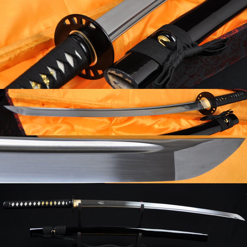 41"Handmade Japanese Samurai KATANA KILL BILL SWORD Folded Steel Full ...