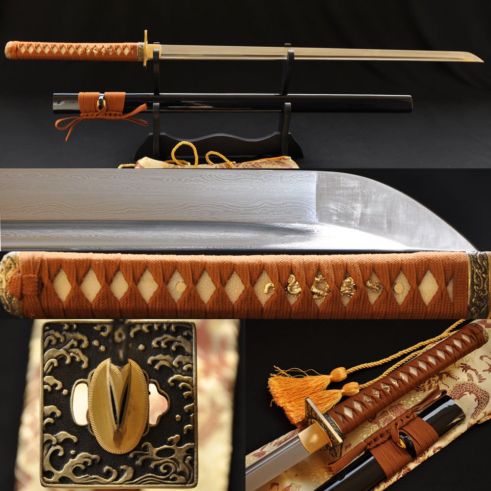 Handmade Japanese NINJATO SWORD CHOKUTO Folded Steel Full Tang Blade ...