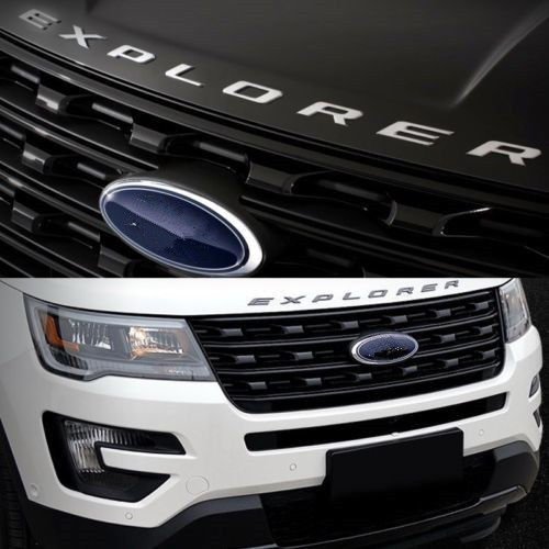 2011- 2017 Ford Explorer Sport Silver Hood Letters Emblem- Gloss Finish ...