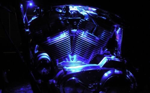 4PC LED Snowmobile Underglow 12v Custom LED Neon Accent Lighting Blue Atv