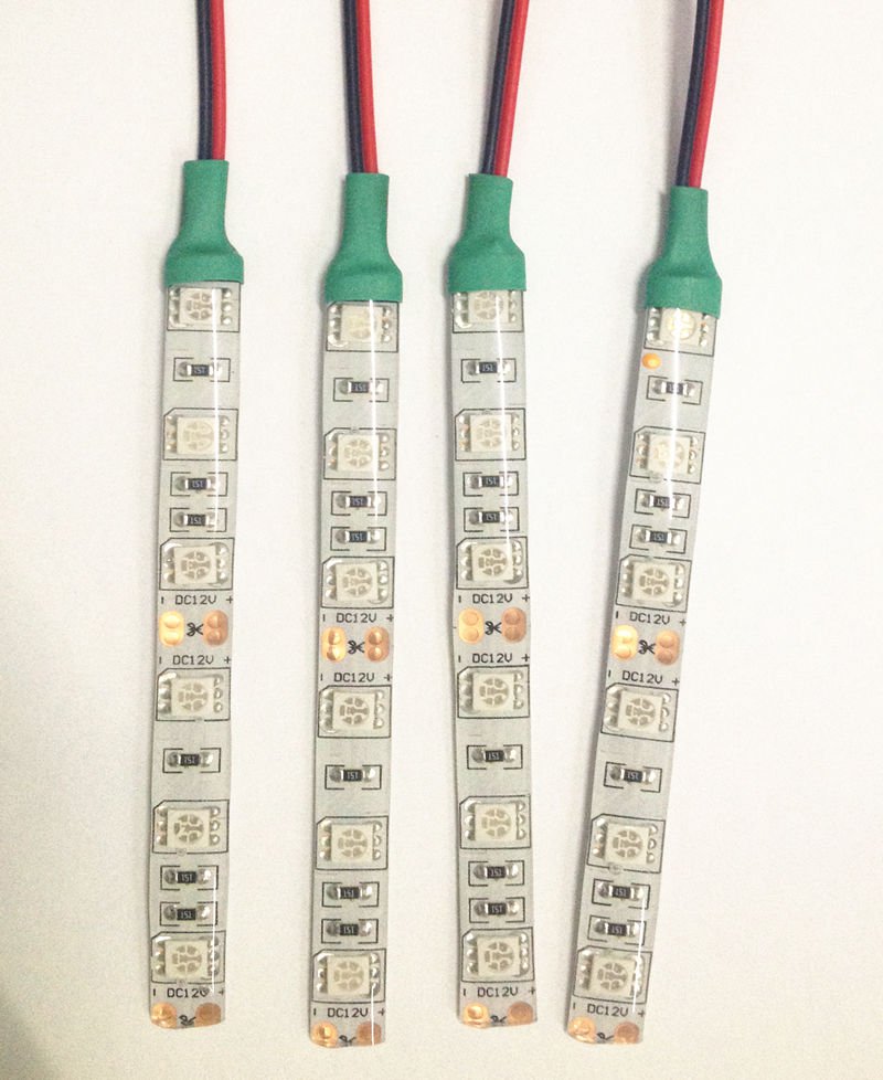 4PCS 10cm LED Car Truck Motors Flexible Strip Light Lamp Waterproof Green