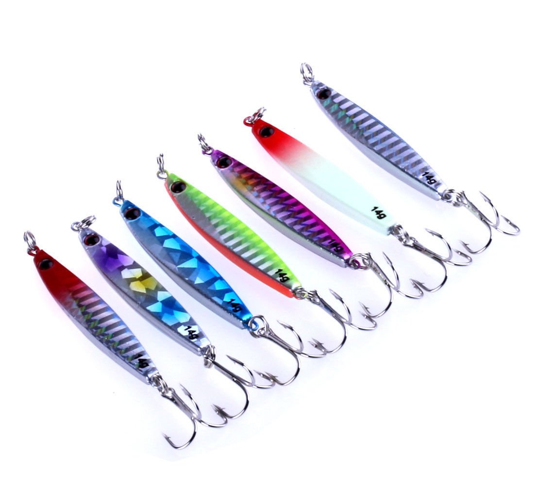 7pcs Micro Butterfly Fishing Lures Metal Jig Knife Snapper jig Tackle 14g