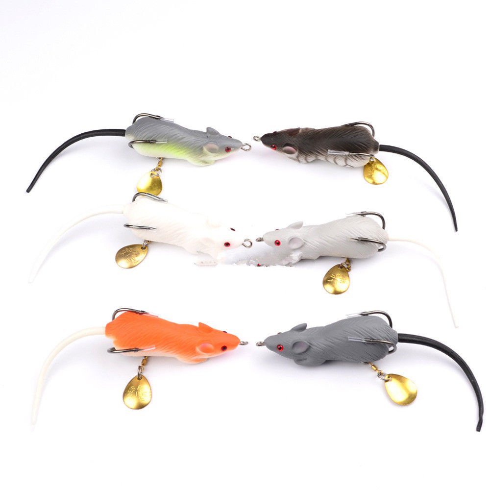 6pcs/Lot Soft Mice/Rat Lures Fishing Lures Bait Bass Bait Fishing ...