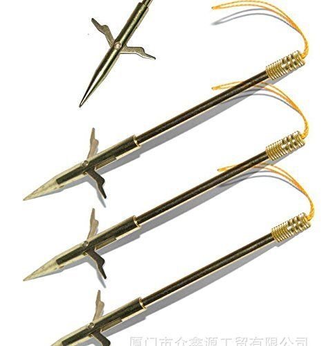 3PCS Gold Fishing Harpoon Slingshot Bullet Spear Prong Barbed Gig ...
