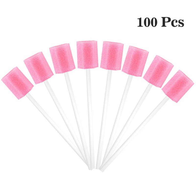 100PCS Disposable Oral Care Tooth Sponge Swabs Unflavored Teeth ...