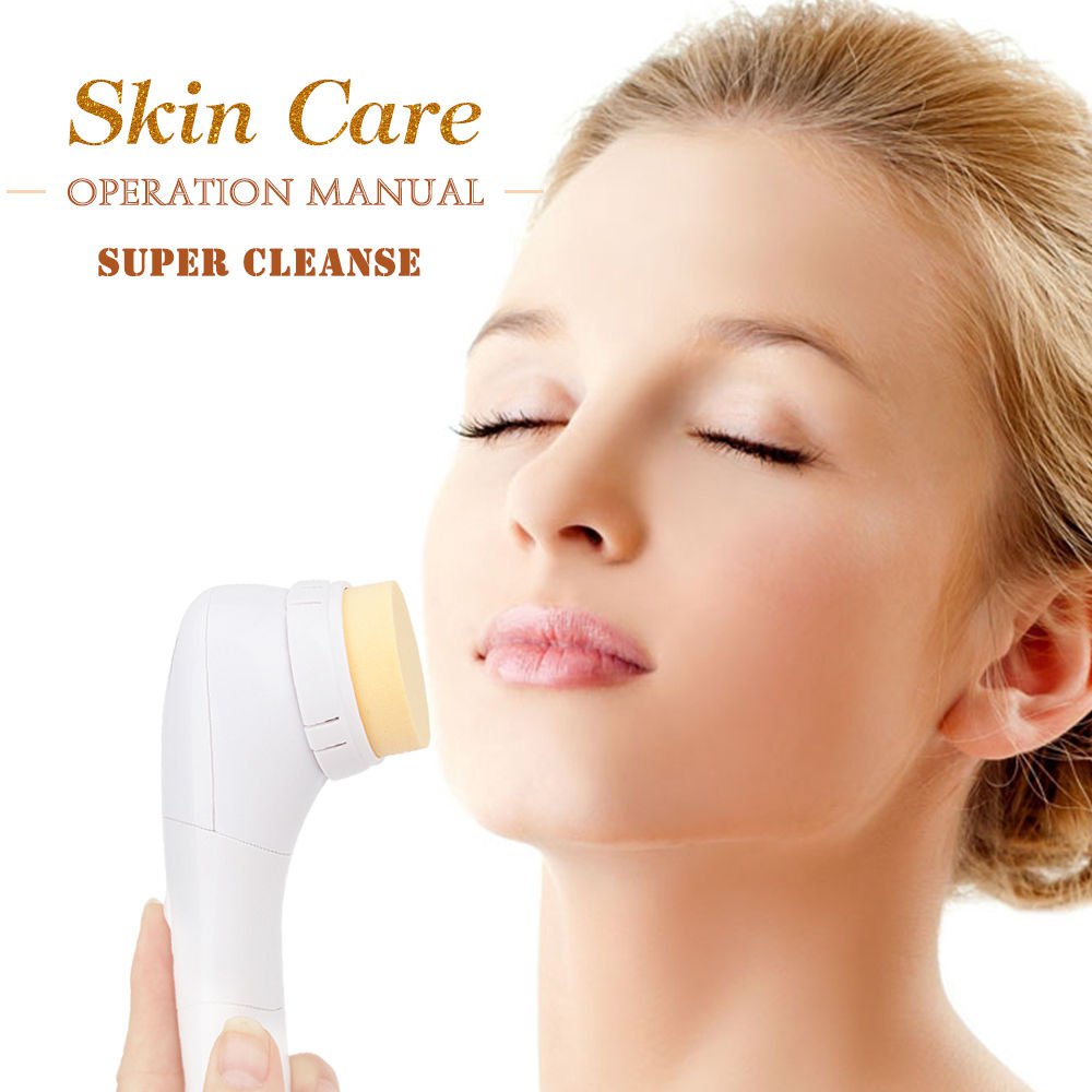 Ultrasonic Vibrating Facial Cleansing Massager Face Skin Care Brush ...