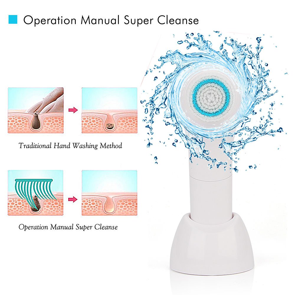 Ultrasonic Vibrating Facial Cleansing Massager Face Skin Care Brush ...
