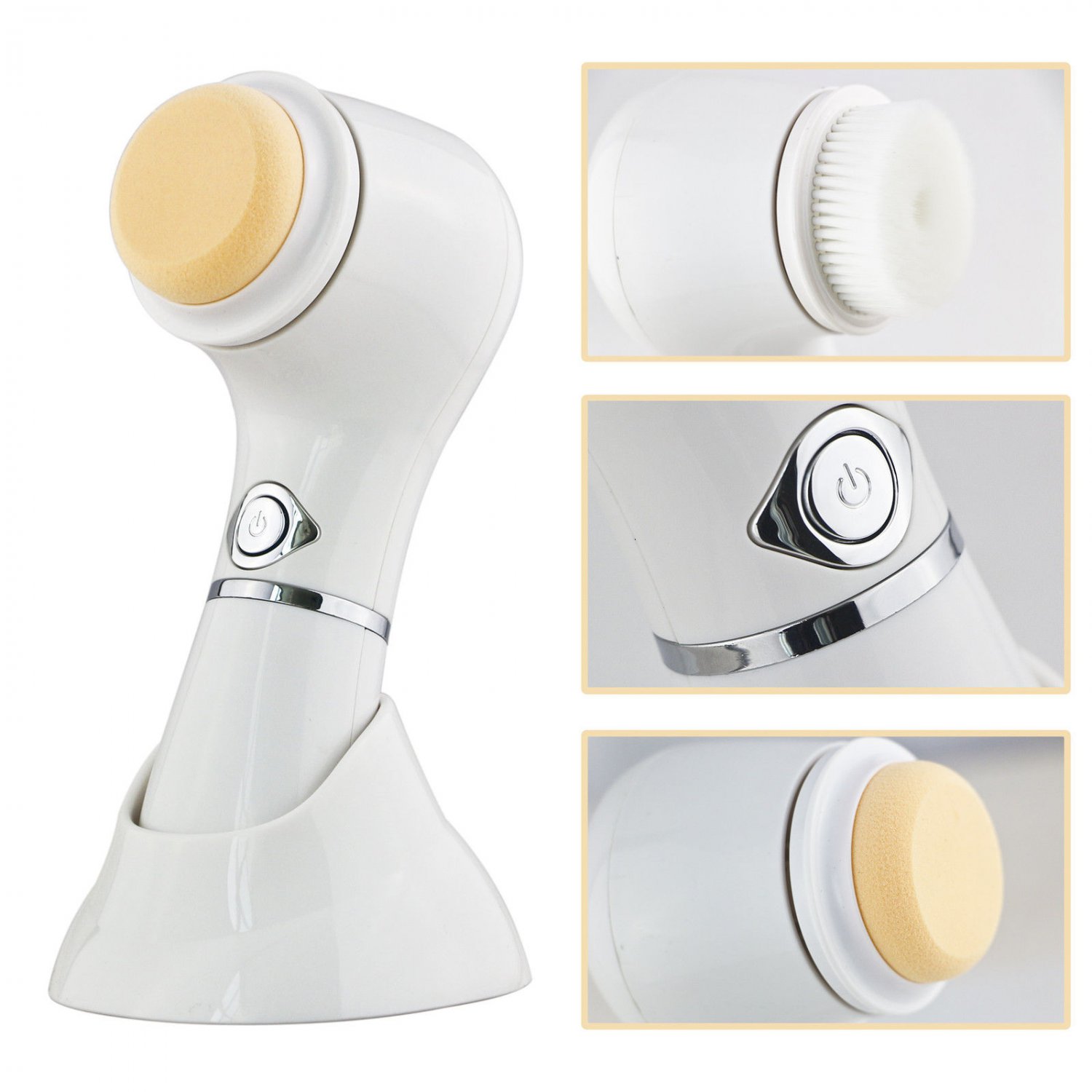 Electric Sonic Body Face Cleansing Massager Brush Waterproof Exfoliator ...