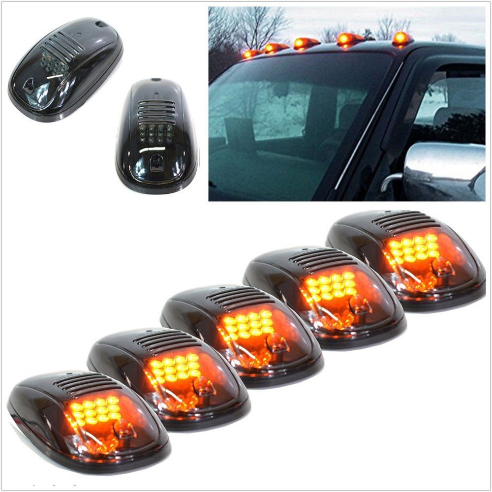 5pc Clear Amber Top Roof LED SUV Lights Truck Off Road Cab Pickup ...