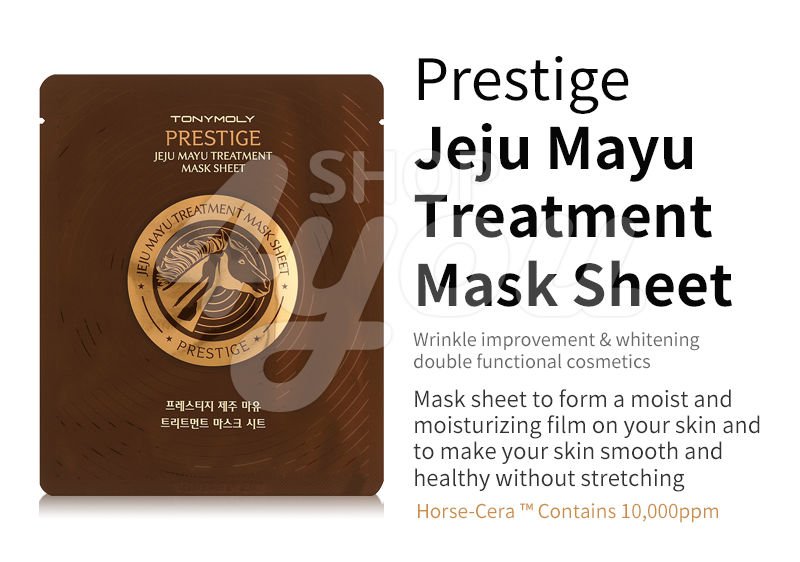 Tonymoly Prestige Jeju Mayu Treatment Mask Sheet 21g 5pcs Free Sample T